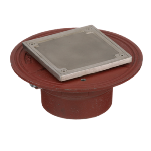 Floor Cleanout for Tile Areas with Adjustable Cover and Plug