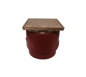MIFAB square adjustable floor cleanout with lacquered cast iron body