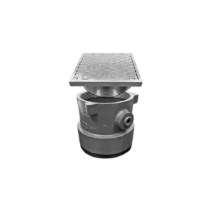 MIFAB square adjustable floor cleanout with lacquered cast iron body