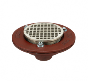 F100-C Round Adjustable Floor Drain with Flange and Clamp - Mifab