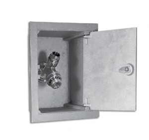 MIFAB Flush cast mounted brass wall box with hydrant