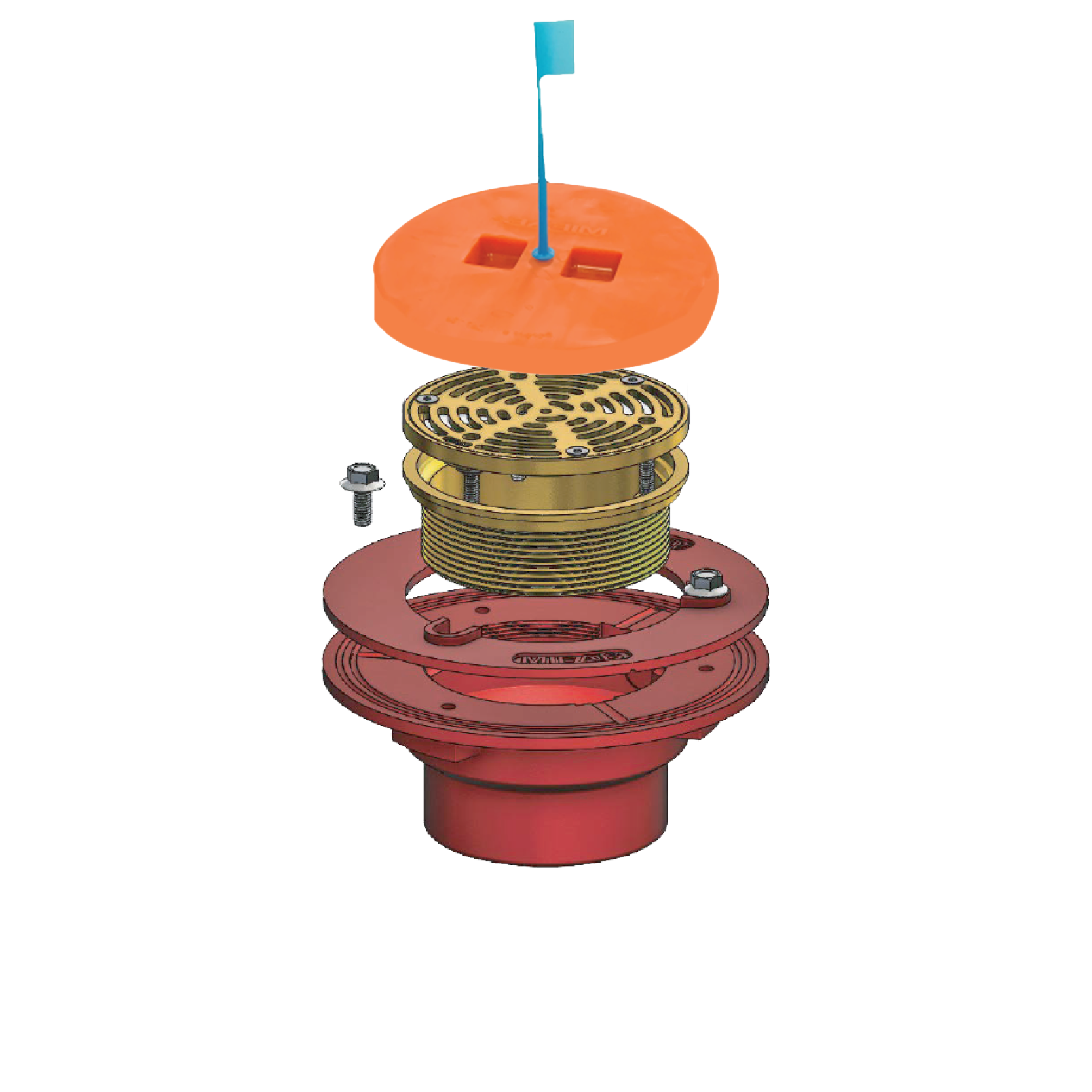 MIFAB Finished floor drain ships complete with thick plastic cover