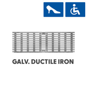 T200-PGF-4-PX-ADA-13 Galvanized Ductile Iron Longitudinal Grate - Mifab